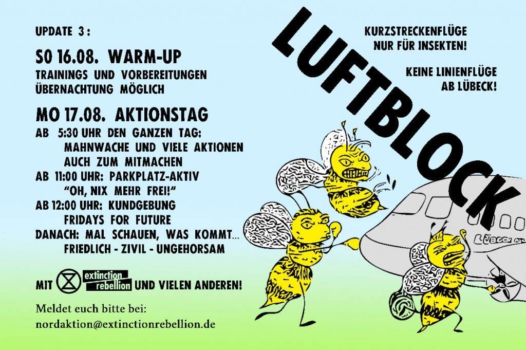 Action at Lübeck Airport - Aktion LUFTBLOCK Lübeck | Stay Grounded